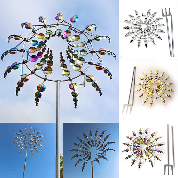 1Pc Outdoor Metal Iron Windmill Rotating Garden Windmill Decoration ...