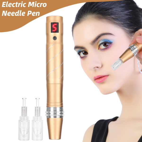 Microneedling Pen Electric Derma Pen With 2pcs Replacement Cartridges ...