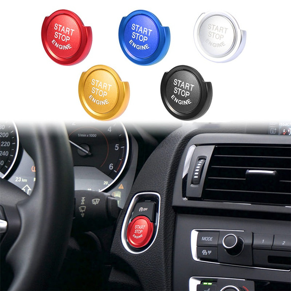 X AUTOHAUX Car Engine Start Stop Button Cap with Ring Kit for BMW 1 2 3 ...