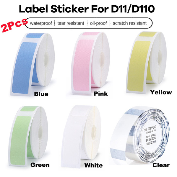 2Pcs NIIMBOT D11 Printer Sticke D110 D11 Label Tape Transparent Label ...