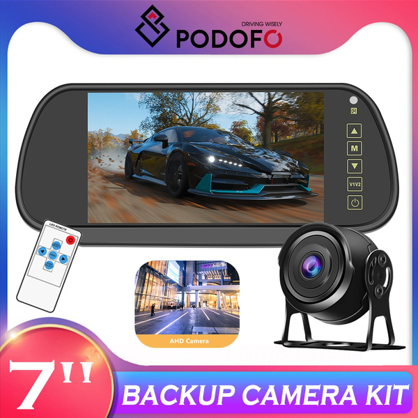 Podofo Car Backup Camera Kit With 7 Inch Car Monitor Mirror ...