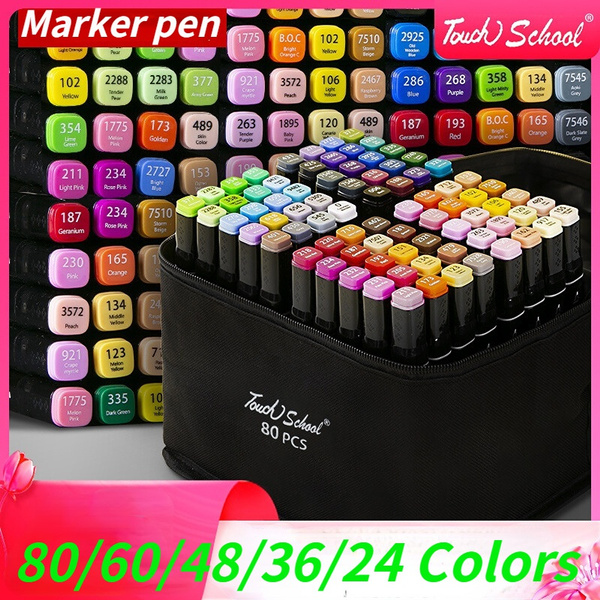 80/60/48/36/24 Color Double Head Art Marker School Alcohol Marker Set ...