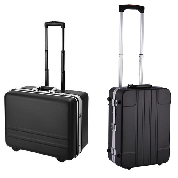 Black Tool Box Watertight Hard Rugged Carry On Case Suitcase Locking ...