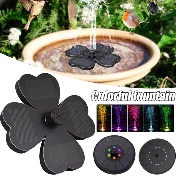 Mini Solar Water Fountain Pool Pond Colorful Waterfall Fountain Bird ...