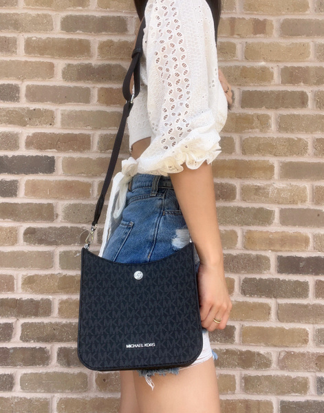 Michael Kors Jet Set Briley Small Messenger Crossbody Black MK ...