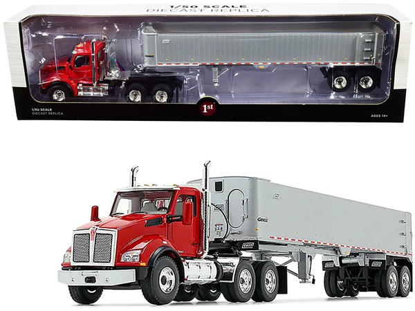 Kenworth T880 Day Cab with East Genesis End Dump Trailer Viper Red and ...