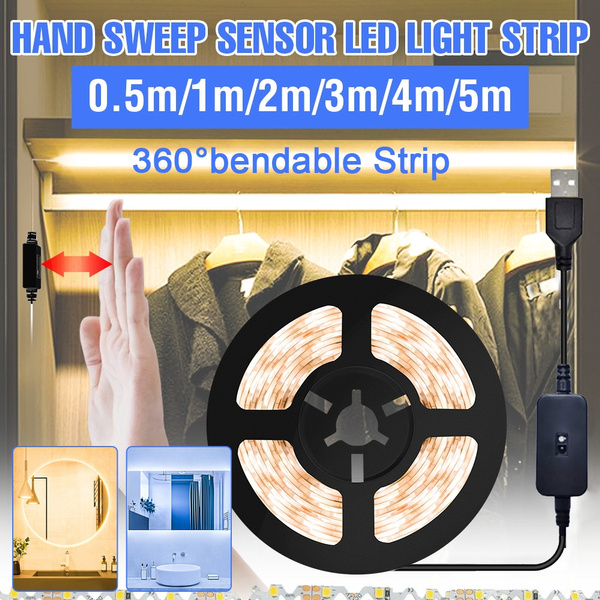 0.5/1/2/3 M LED Strip Lights Hand Wave Activated Control & Remote Control Two Type Optional ...