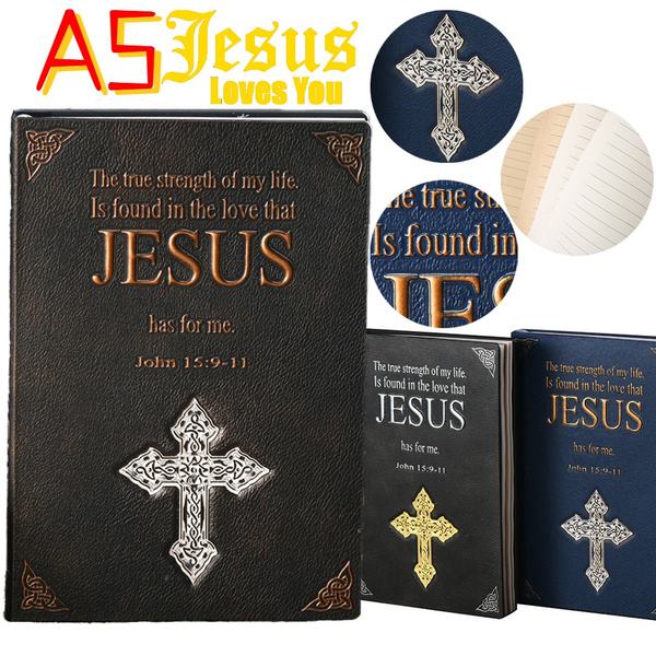 Jesus A5 Notebook PU Leather 3D Relief Cover Notepad Inner Horizontal ...