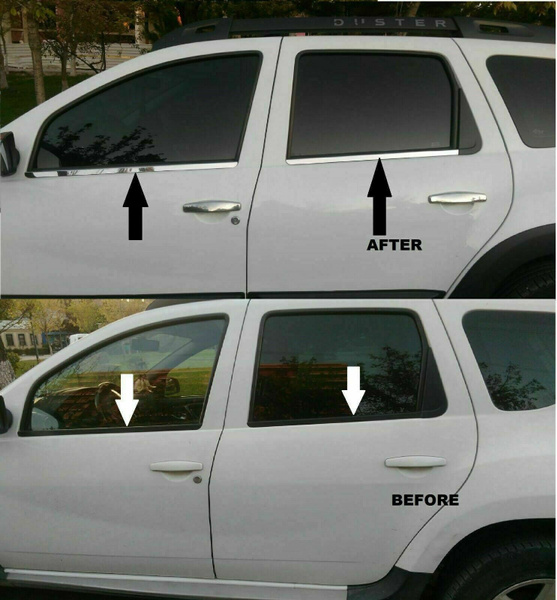 Fit For Dacia Duster 2010-2017 Chrome Windows Frame Trim Cover 4Doors ...
