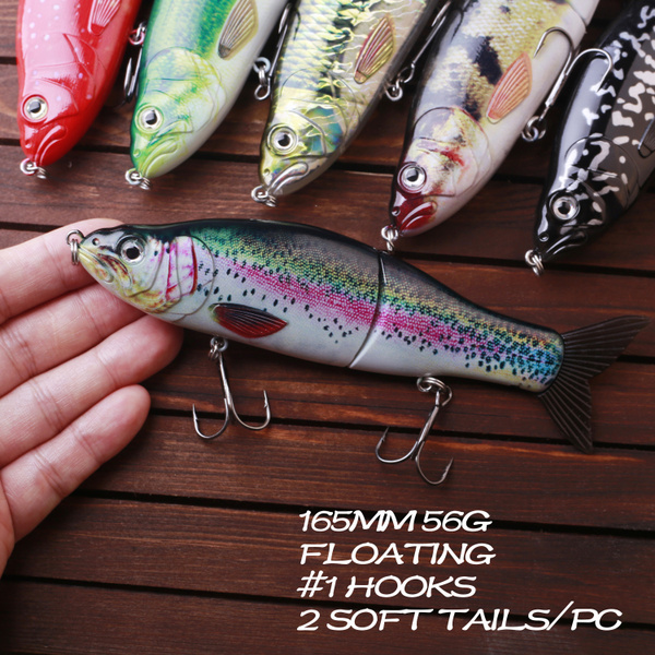 1PC 16.5cm 56g Floating Soft Tall Glide Shad Wobblers Hard Artificial ...