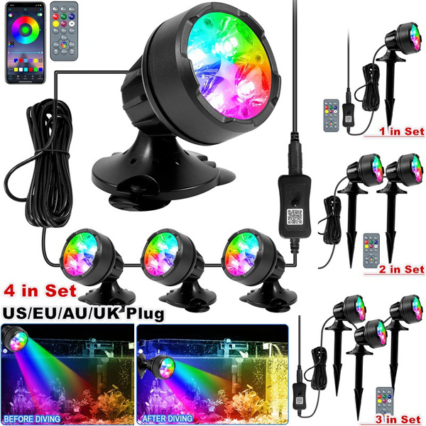 Submersible Fish Tank Spotlight 180° Adjustable APP Control Spotlight ...