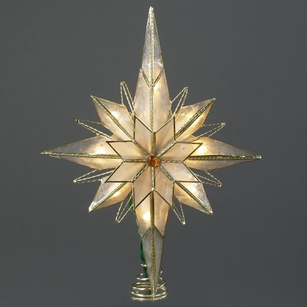 Capiz Classical Multi Point Bethlehem Star Christmas Tree Topper with ...