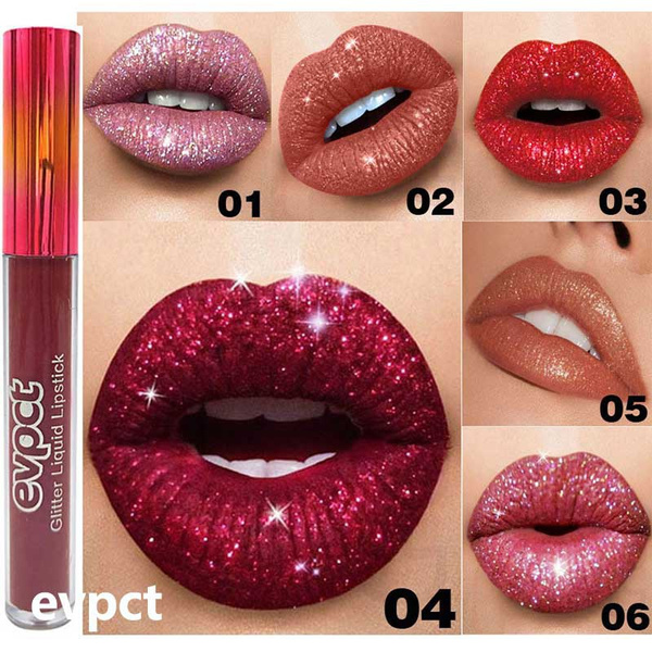 Evpct 15 Color Women Professional Makeup Beauty Diamond Shiny Metal Lip