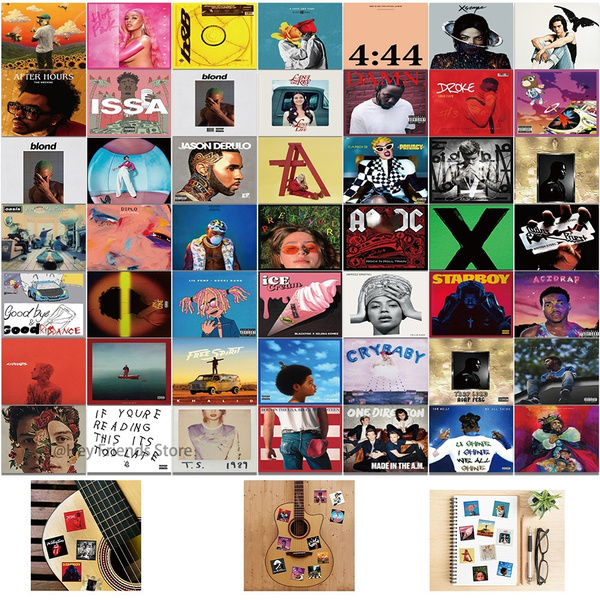 10/55PCS Unique Square Printed Album Covers Stickers Music Singer ...