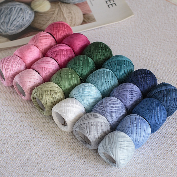 10g/ball 100% Cotton Crochet Thread for Begingers Size 12 Meat Pink ...