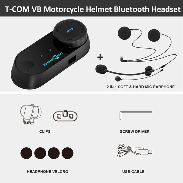 2022 New Version FreedConn TCOM VB Motorcycle Intercom Bluetooth 5.0 ...