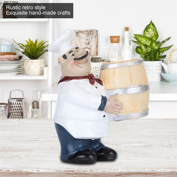 Cute Fat Chef Sculpture,Rustic Retro Style, Resin Chef Statue, Nordic ...