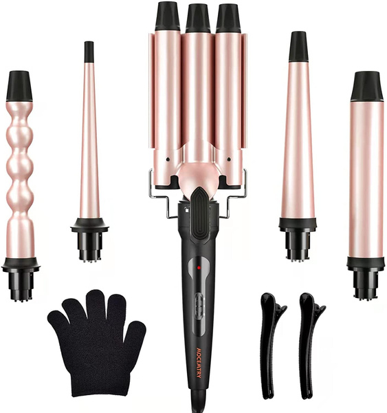 Hair Curling Iron, MOCEMTRY 5 in 1 Curling Wands Set with 0.35-1.25 ...