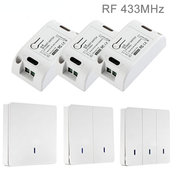 Wireless Smart Switch RF 433mhz Push Button Controller Switch Wireless ...