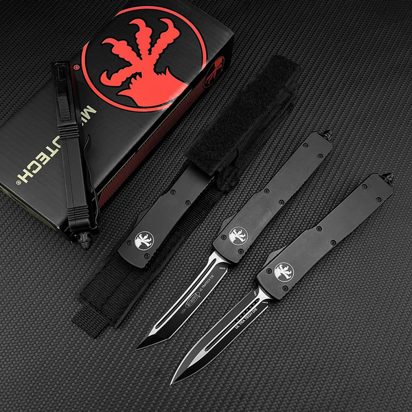 2022 New Microtech UT70 Out-the-front Automatic OTF Spring Assisted Knife Fixed Black Blade ...