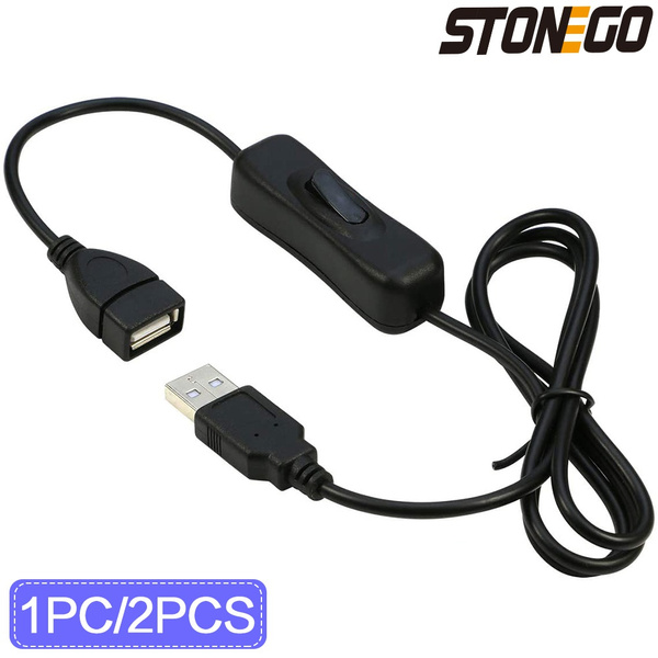 STONEGO 1PC/2PCS USB Extension Cable with ON/Off Switch USB Male to ...