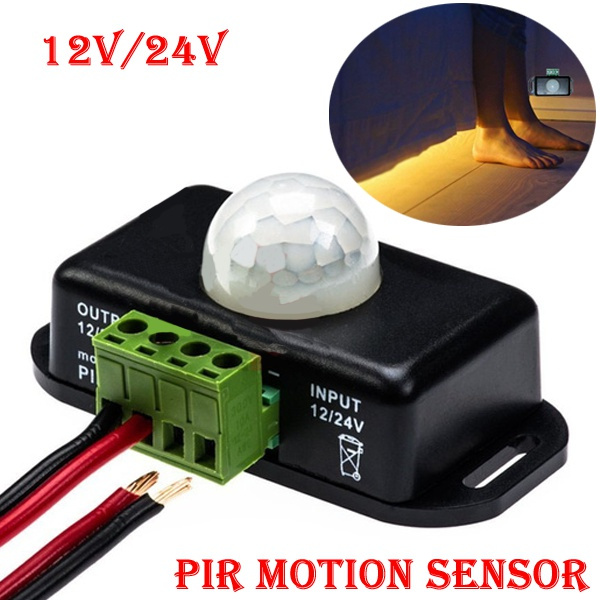 DC 12V-24V 8A Automatic Human Body Infrared PIR Motion Sensor Detector ...