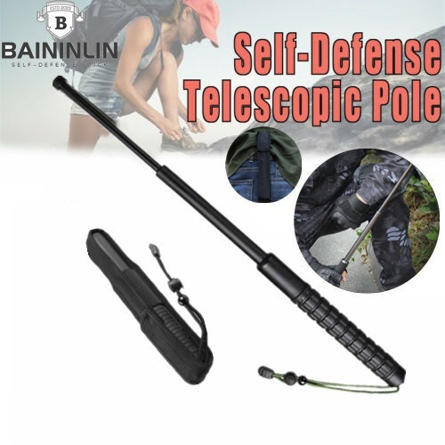 Portable Pocket Self Defense Telescopic Stick Whip Retractable Outdoor ...
