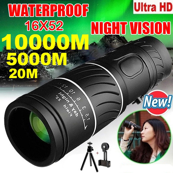 New Ultra Hd 16X52 Optical Day Night Vision Monocular Hunting Camping ...