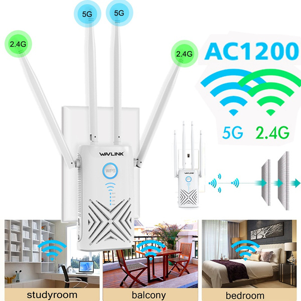AC1200 Dual Band WiFi Extender, High Power WiFi Signal Booster ...