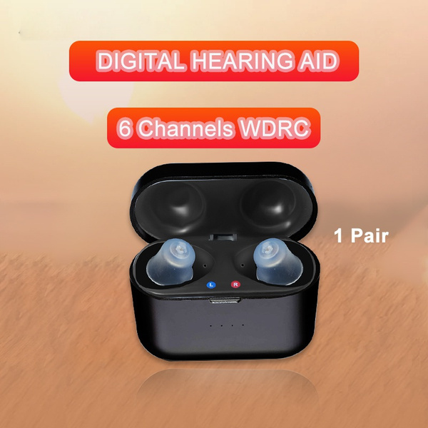 1Pair 6 Channels Rechargeable Invisible Hearing Aid Adjustable Wireless ...