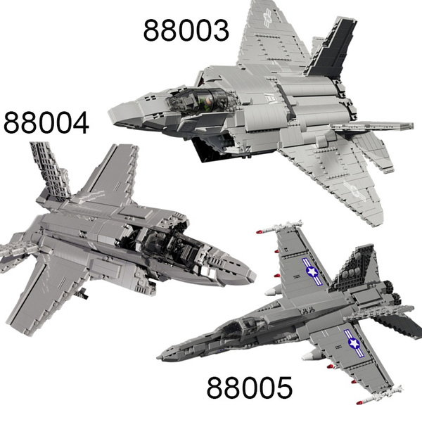 Moc Military Airplane Fighter Assembly Building Blocks Diy Model Kits ...
