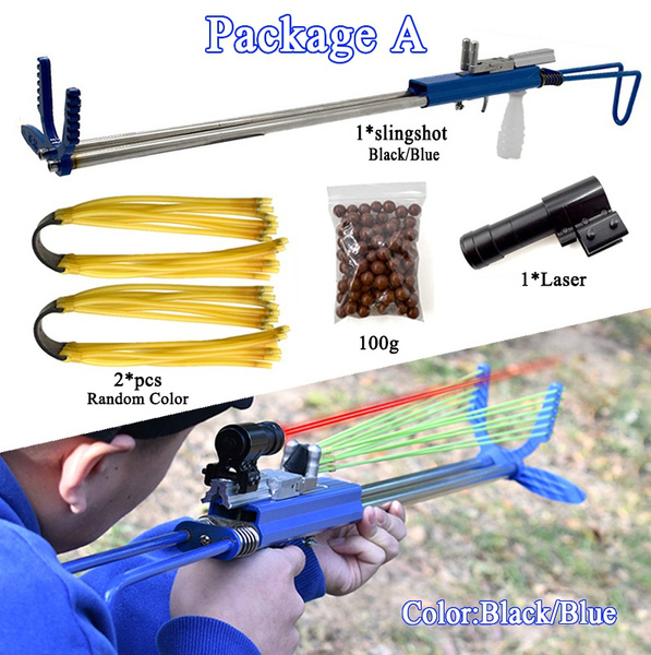 Long Pole Telescopic Slingshot with Laser Sight and Strong Rubber Band ...