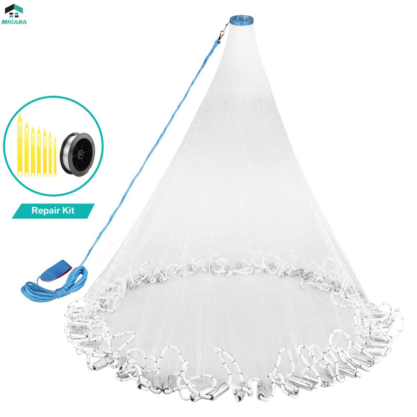 MI CASA Handmade American Freshwater Saltwater Fishing Cast Net with ...