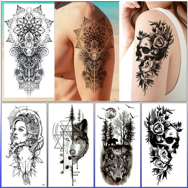 1 Piece 3D Arm Tattoo Temporary Tattoo Sticker Black Forest Tattoo ...