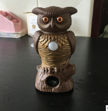 Bird Repellent Motion Activated Plastic Owl Scarecrow with Glowing Eyes ...