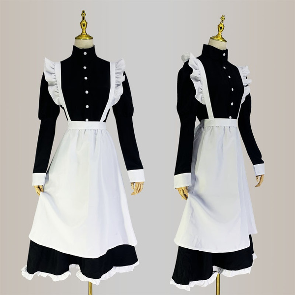 Women Men Maid Costume Cosplay Costume Cute Lolita Cafe Uniform Long ...