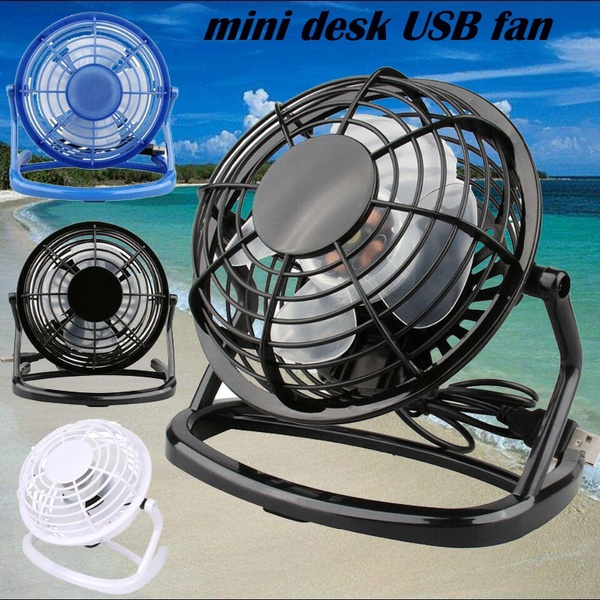 Small USB Desk Fan Mini Fan 360° Adjustable Tilt Angle Personal Cooling ...