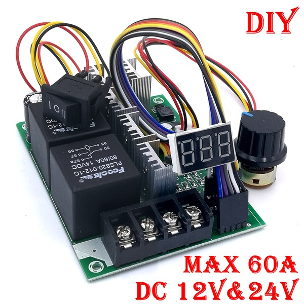 DIY Speed Regulator DC 10V-55V PWM DC Motor Speed Controller LED ...