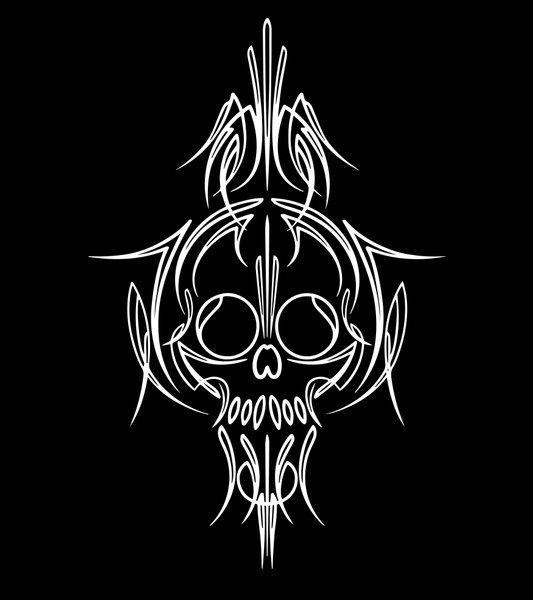 2pcs，9.8'' 25cm Skull Skeleton Stripe Pinstripe Pinstriping Motorcycle ...