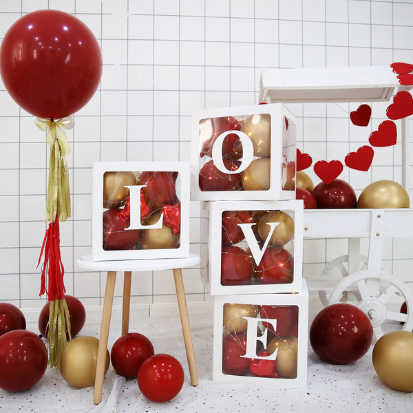 Transparent Alphabet Letters Box For Happy Birthday Wedding Decoration ...