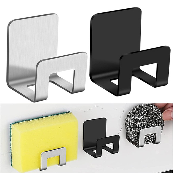 NEW Kitchen Stainless Steel Sponges Racks Self Adhesive Sink Sponges ...