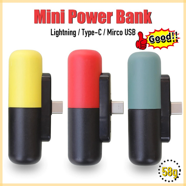 3300mAh Power Bank Portable Mini Capsule Adapted to IPhone/ Andriod ...