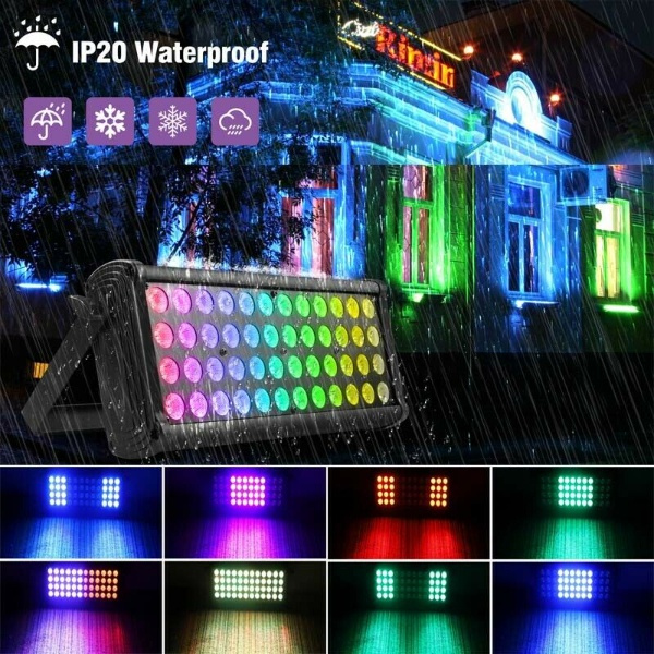 96W 48LED RGB 3 in1 Color Mixing Rainbow Effect Highlights Outdoor DMX ...