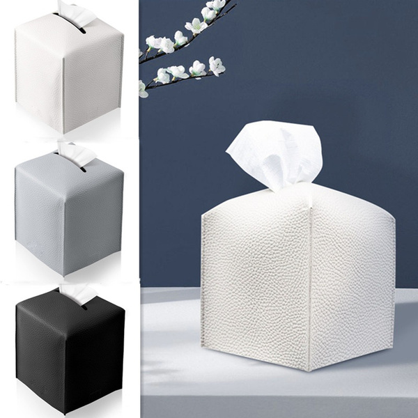 1 PC Napkin Tissue Holder Leather Tissue Box Paper Dispenser Tissue ...