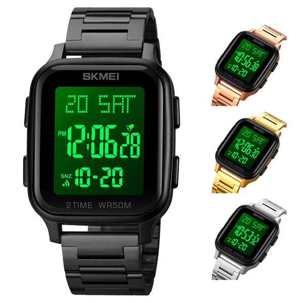 SKMEI Curved Mirror Design Square Electronic Watch Casual Sports New ...