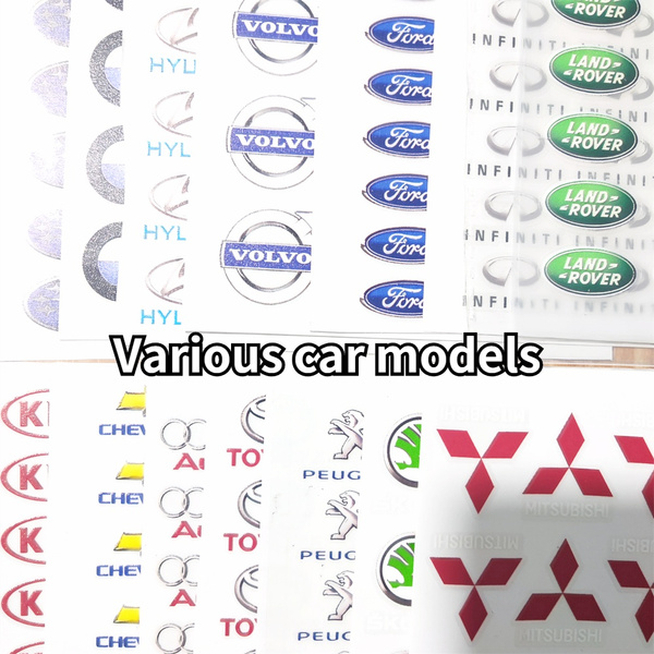 4pcs Car logo stickers decorative decals door bowl decals wiper decals ...