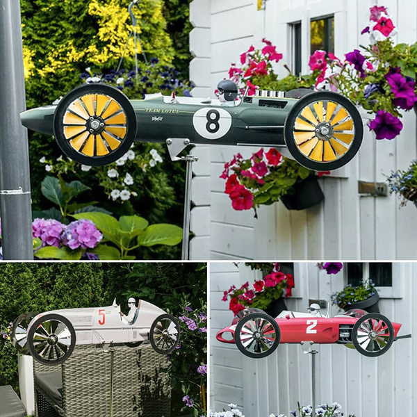 Garden Racer Windmill Stainless Steel Wind Spinner Hanging Wind Spinner ...