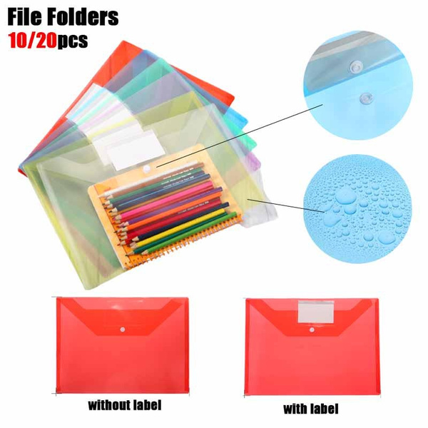 A4 Envelopes document bag With/Without Label Plastic transparent snap ...