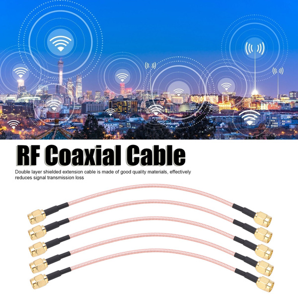 5Pcs RF Coaxial Cable SMA-J To SMA-J Connector 2 Shielded Extension ...