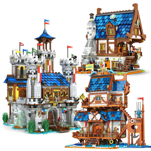 Moc European Medieval Castle Model Small Particle Building Block Model ...
